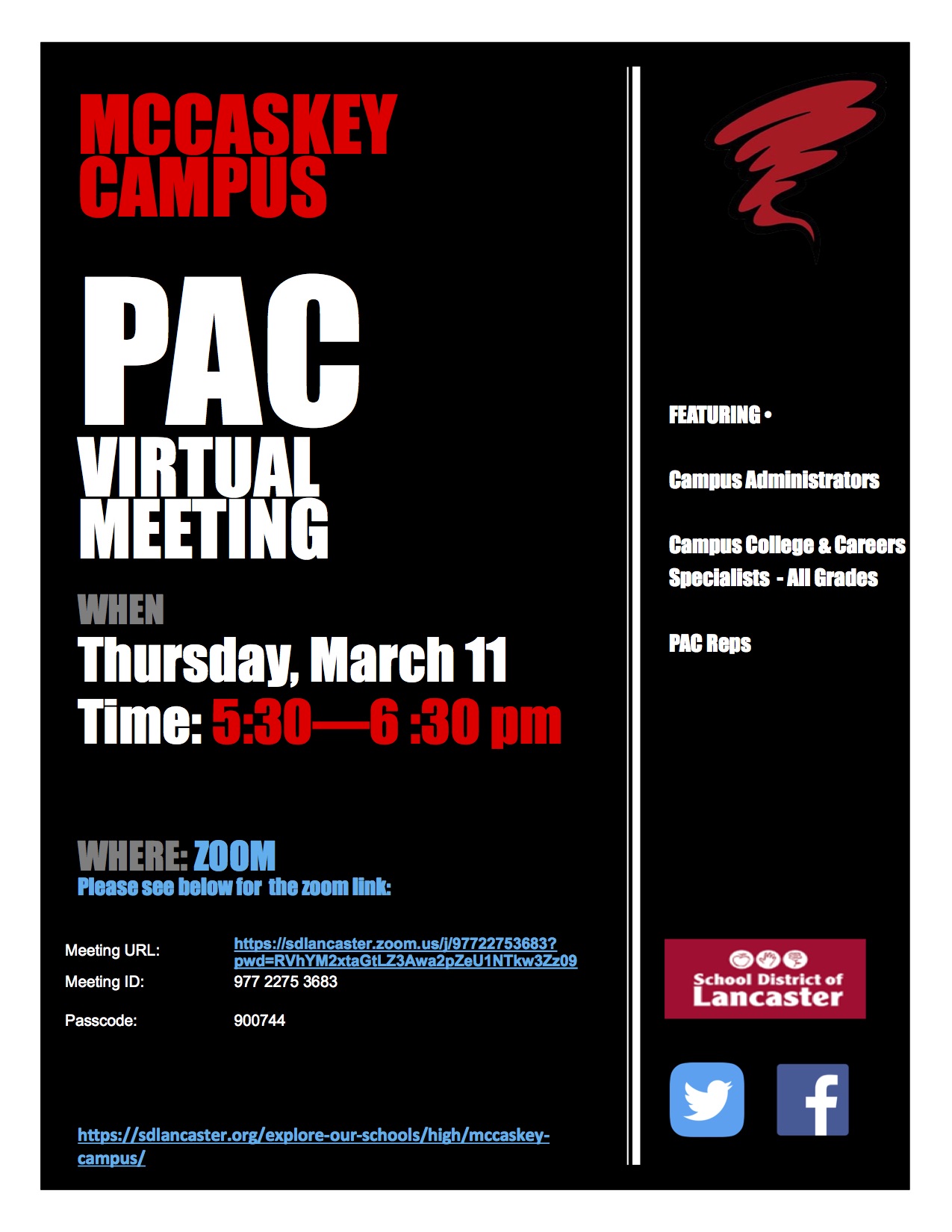 March PAC Meeting - School District of Lancaster